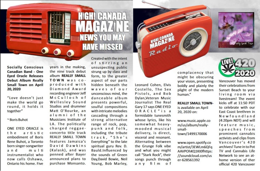 High Canada Magazine picks up Really Small Town on 420 | One Eyed Oracle